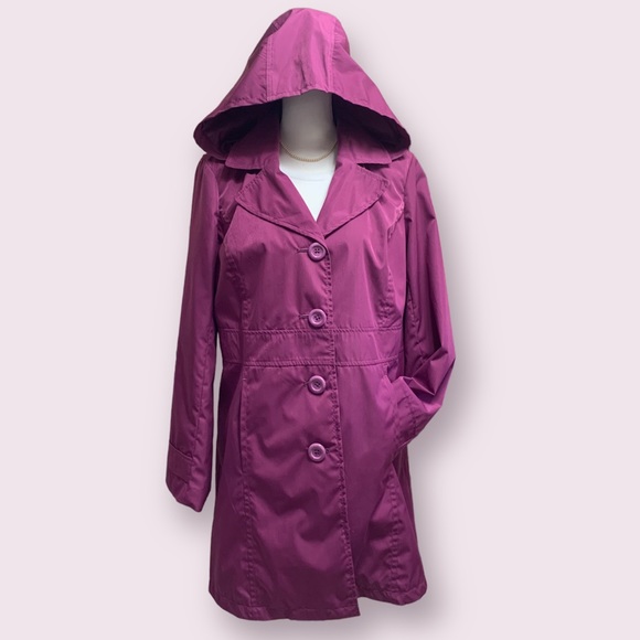 Relativity | Jackets & Coats | Purple Relativity Hooded Raincoat Sz ...